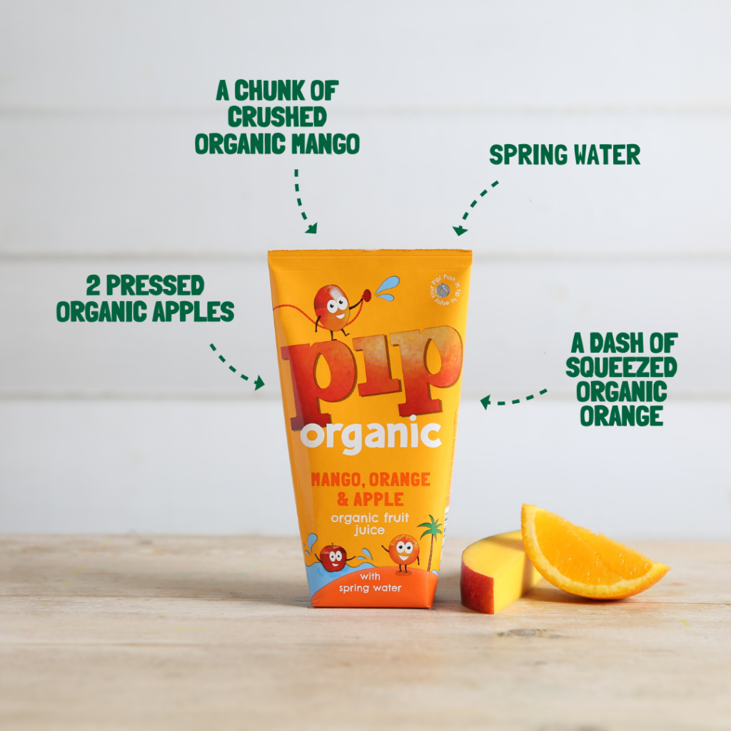 Mango, Orange & Apple Fruit Juice with Spring Water | Pip Organic