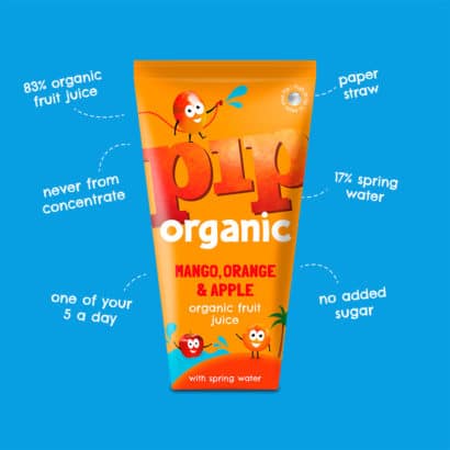 Mango, Orange & Apple Fruit Juice with Spring Water | Pip Organic